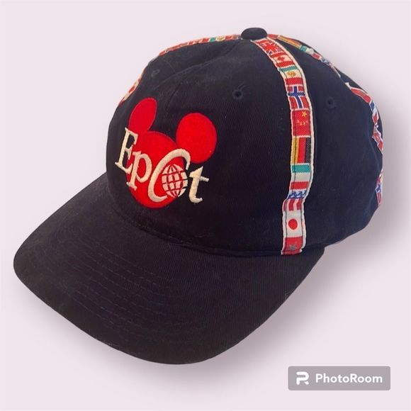 Disney | Accessories | Disney Vintage Epcot Flagstrapback Hat | Poshmark